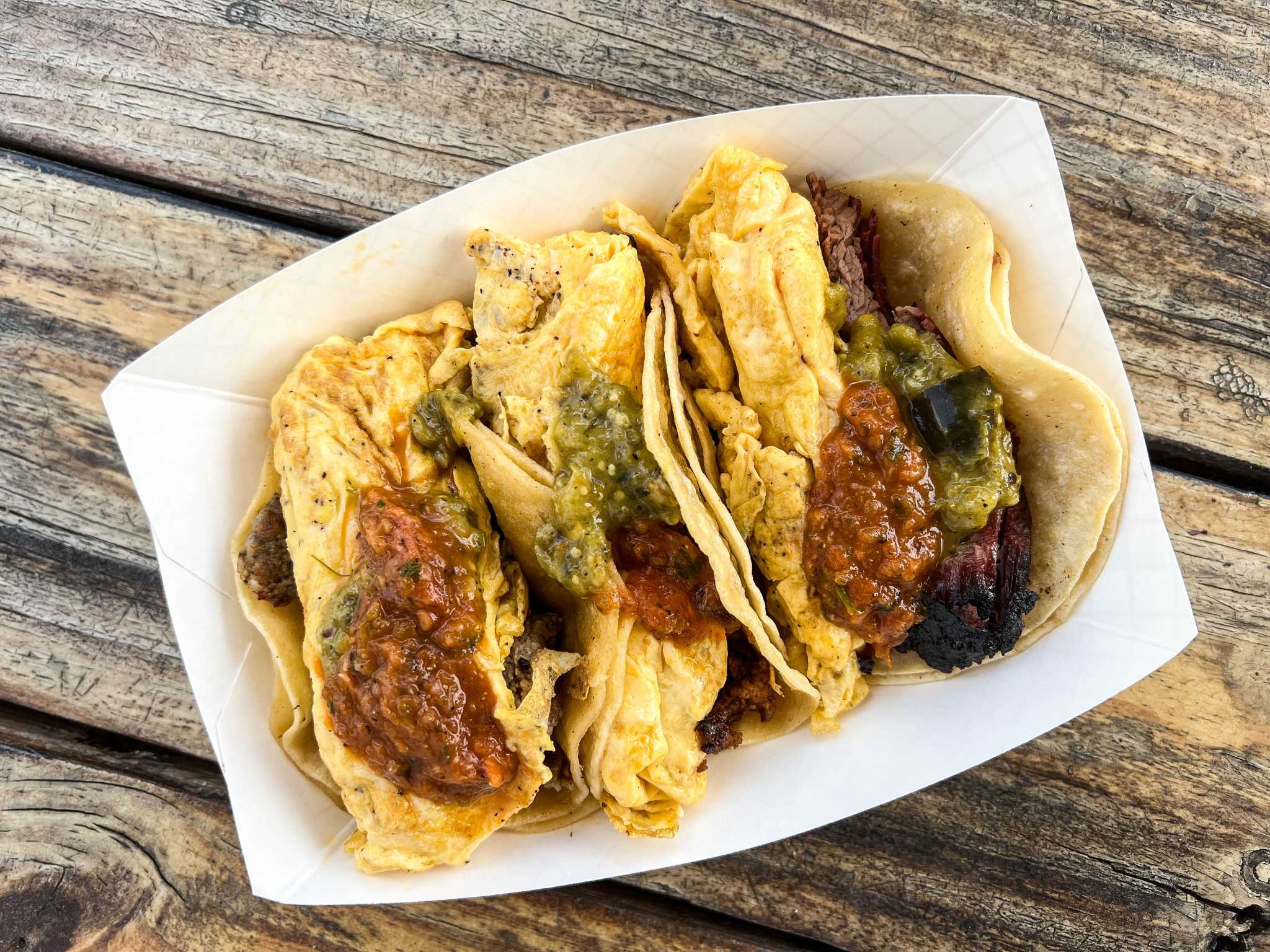 Where to get barbecue breakfast tacos in Houston
