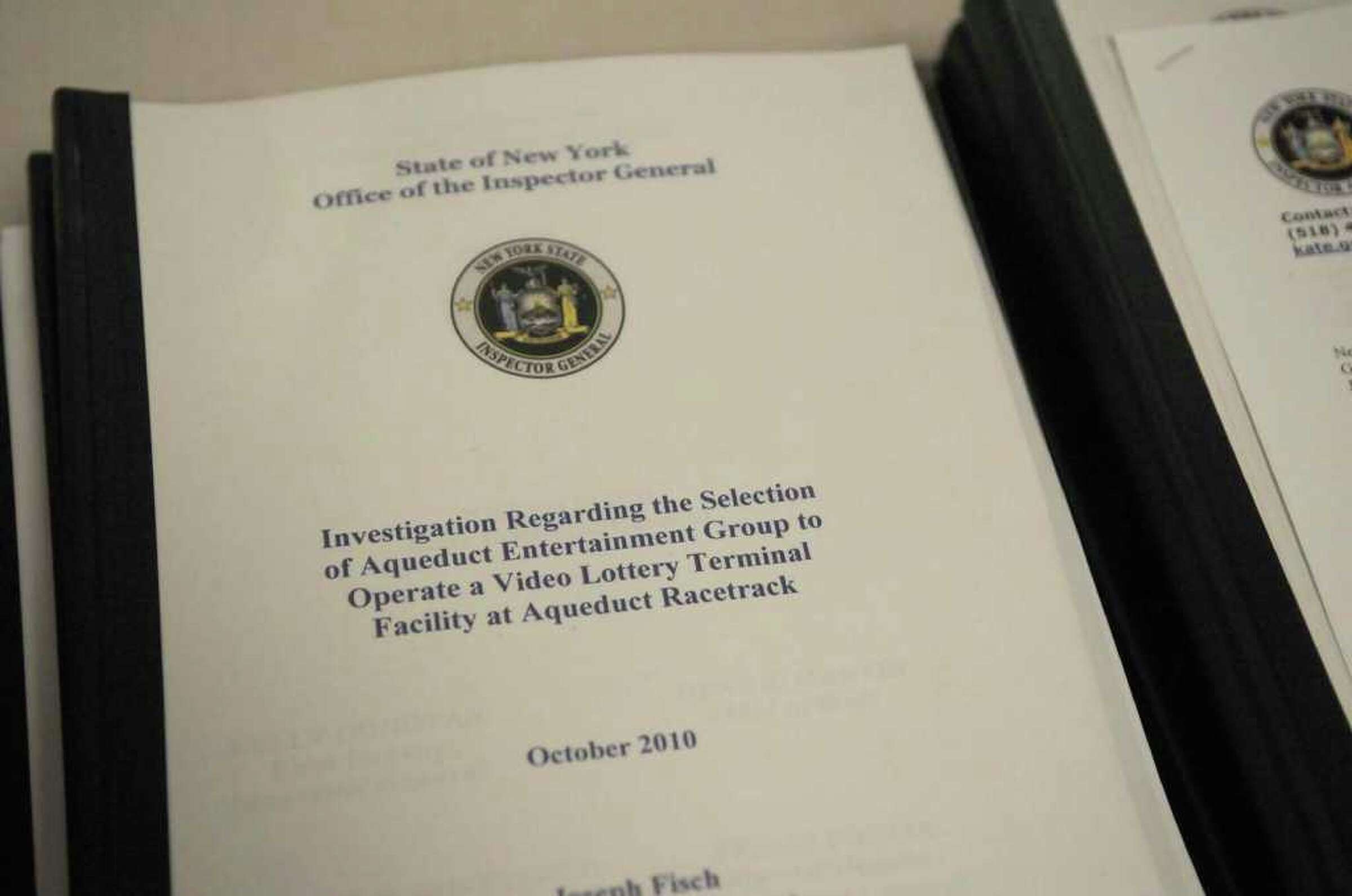 Aqueduct gaming report rips Paterson, Senate leadership