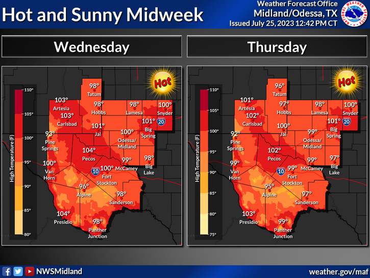 NWS: Sub-100-degree highs expected through Sunday