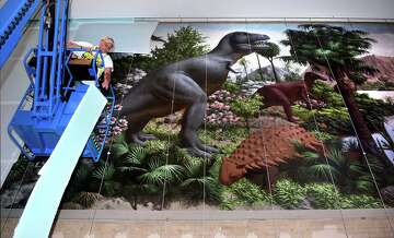Yale Peabody's beloved Age of Reptiles mural unveiled after 3 years