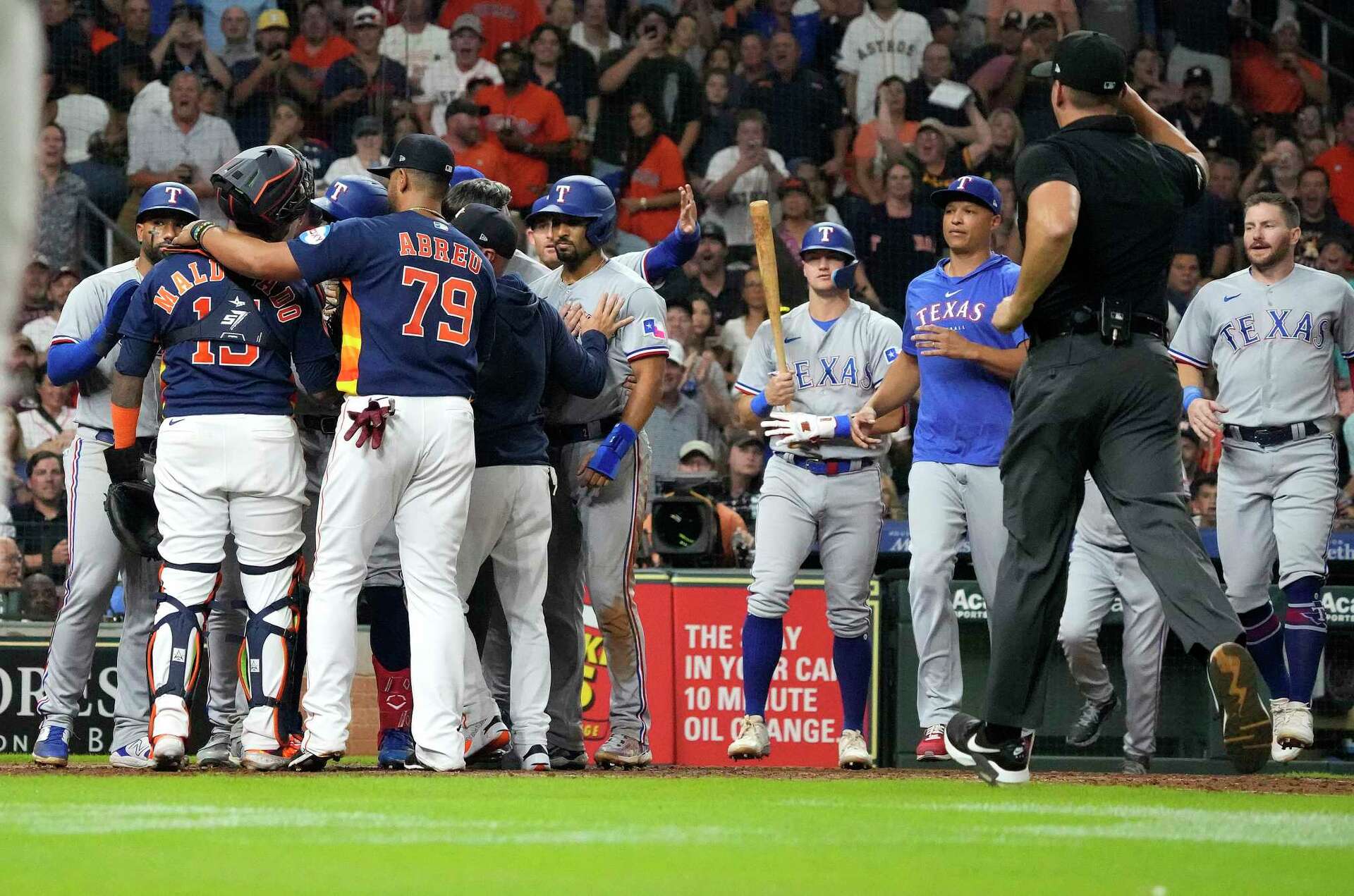 Houston Astros: Texas Rangers avoid sweep with blowout in chippy game