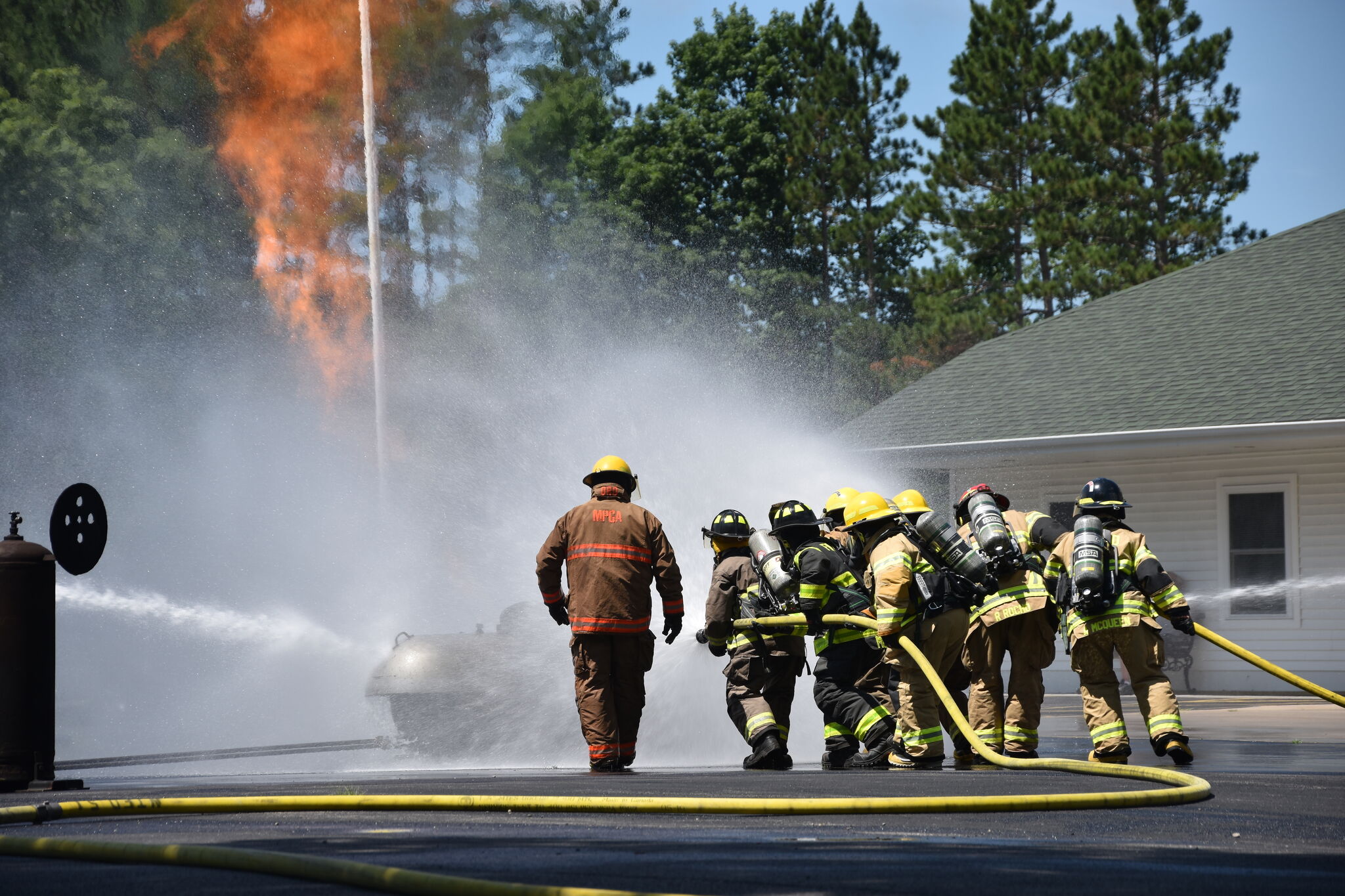 Watch Manistee County firefighters tackle massive propane fires