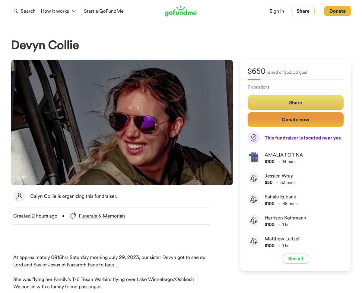 New Braunfels warbird pilot Devyn Reiley dies in Wisconsin crash
