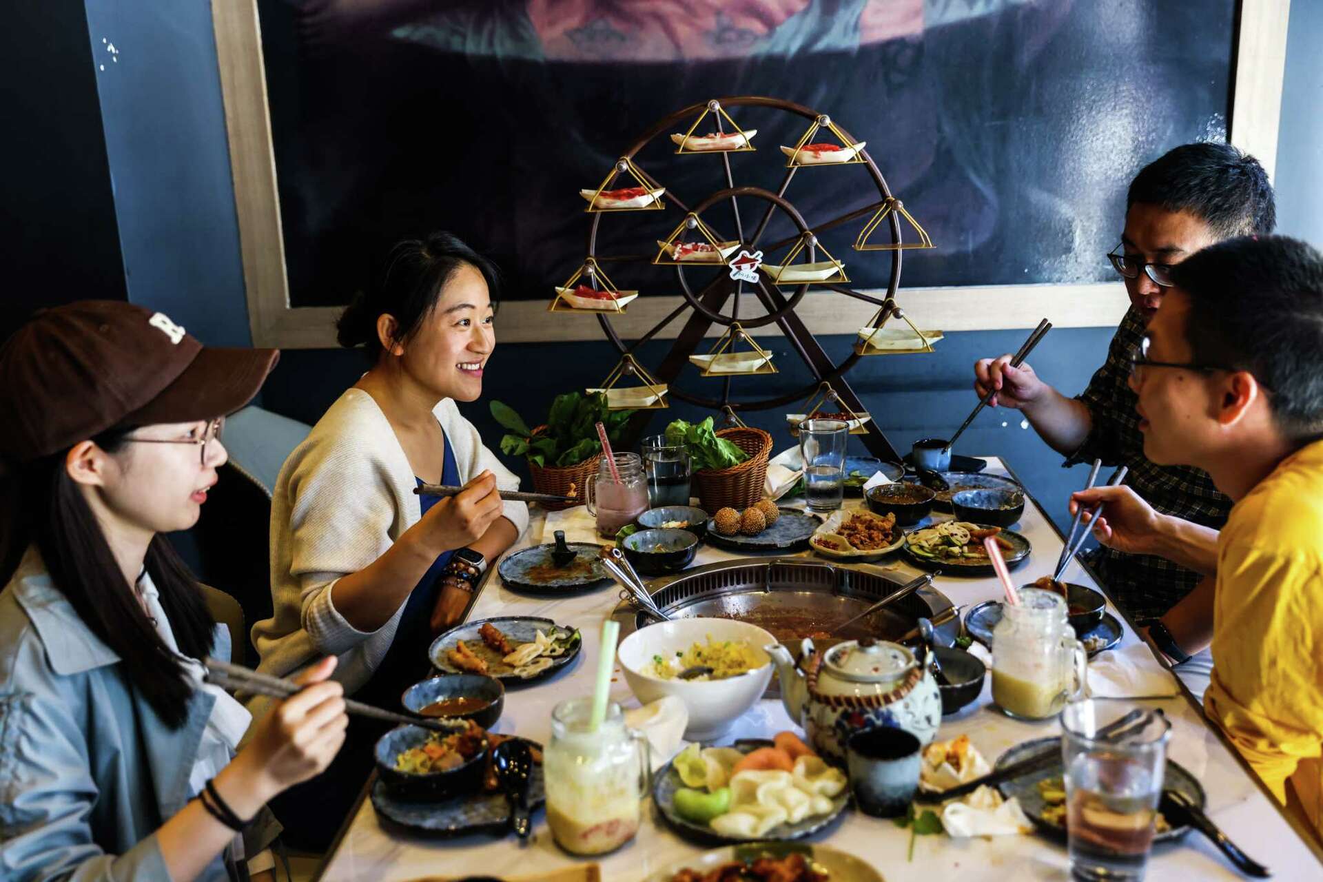 S.F. Chinatown hot pot restaurant goes viral with meat Ferris wheel
