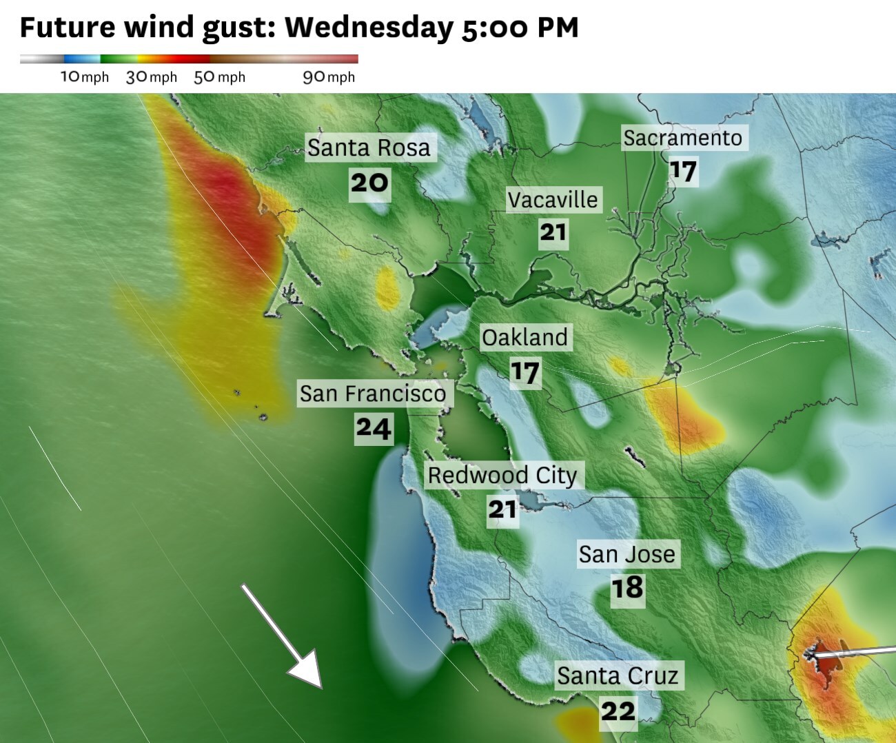 Bay Area weather: Strong winds headed to these cities
