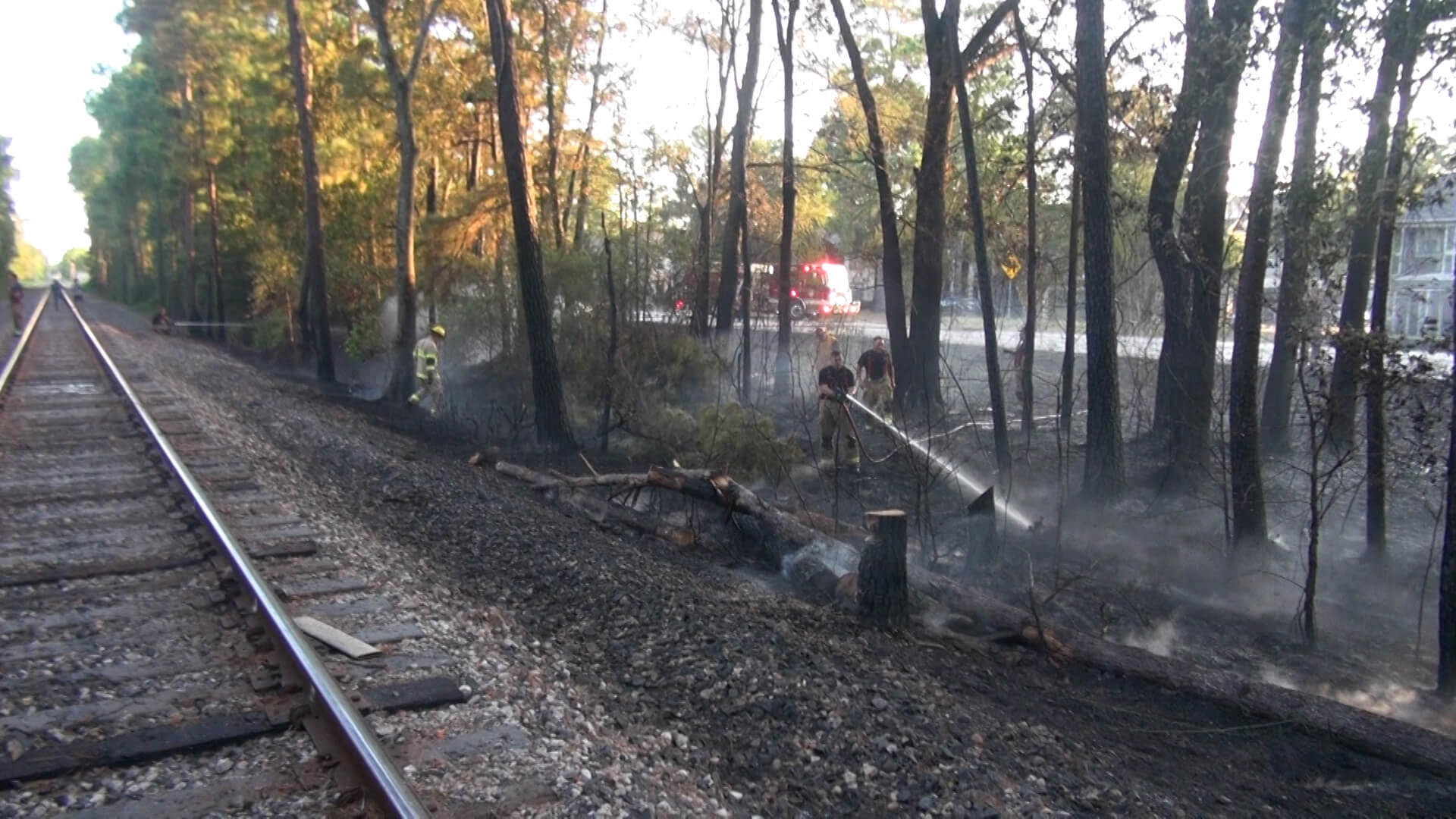 Montgomery And Harris County Firefighters Extinguish Fire In Kingwood