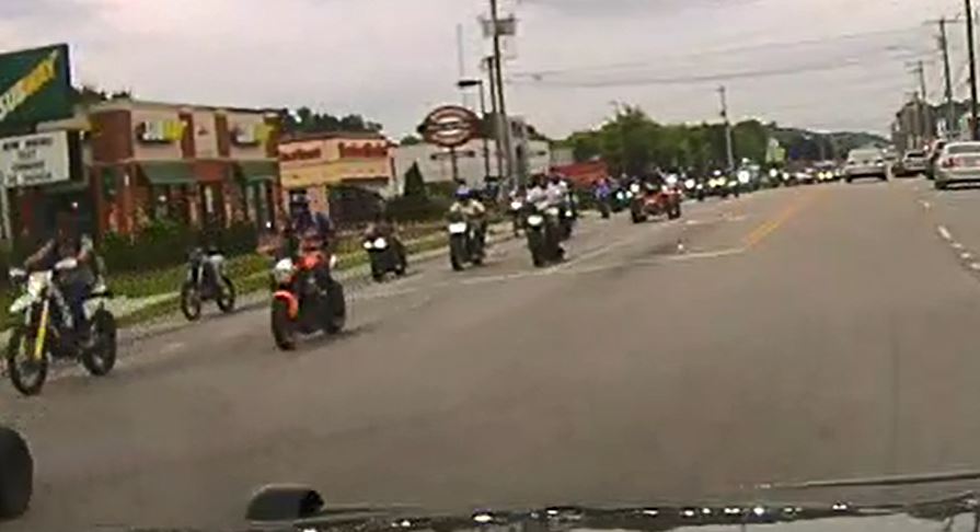 Video shows 300 riders in moving street takeover in Milford