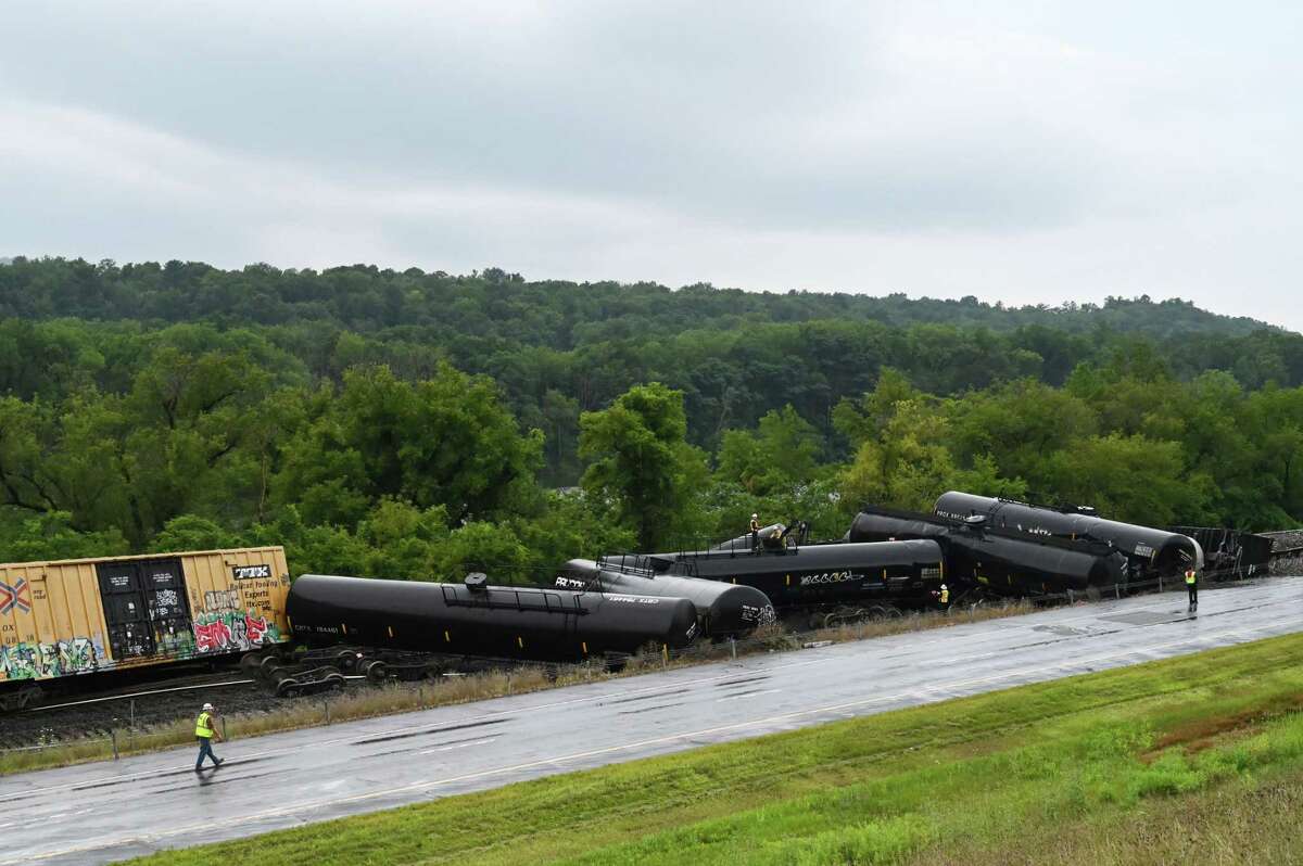 Amtrak service disrupted after freight train derails near Amsterdam