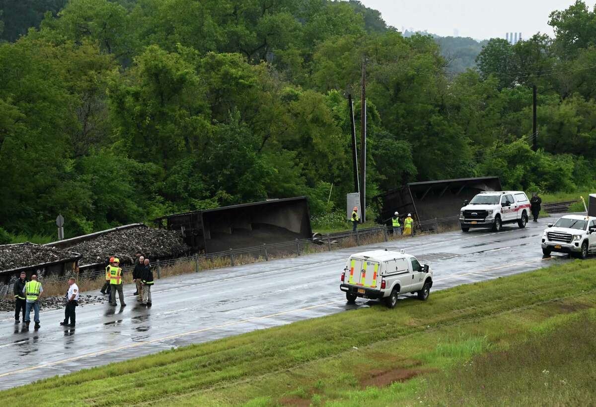 Amtrak service disrupted after freight train derails near Amsterdam