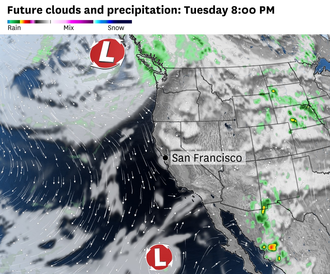 Here’s how tropical moisture could arrive in California this week