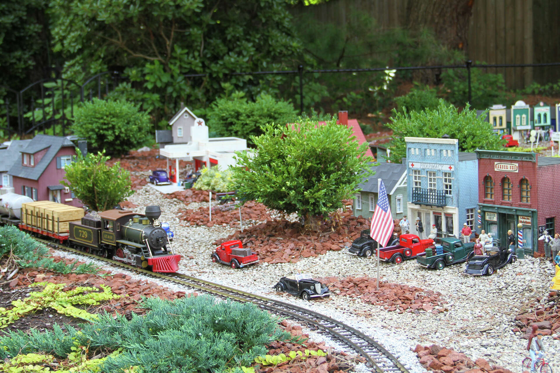 Gary Scott built a garden railroad in front of his Midland home
