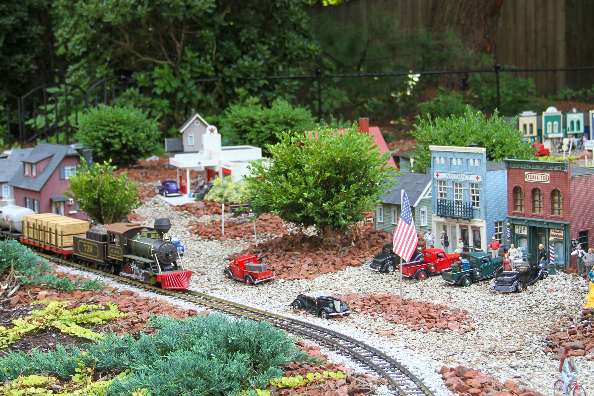 Gary Scott built a garden railroad in front of his Midland home