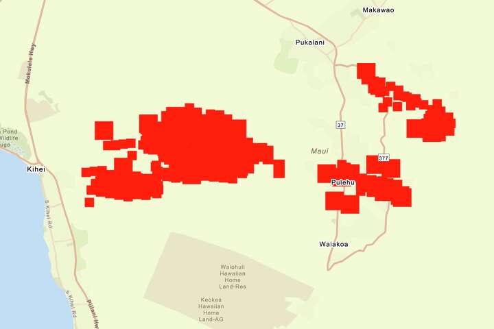 Maui fire maps show where multiple wildfires are burning
