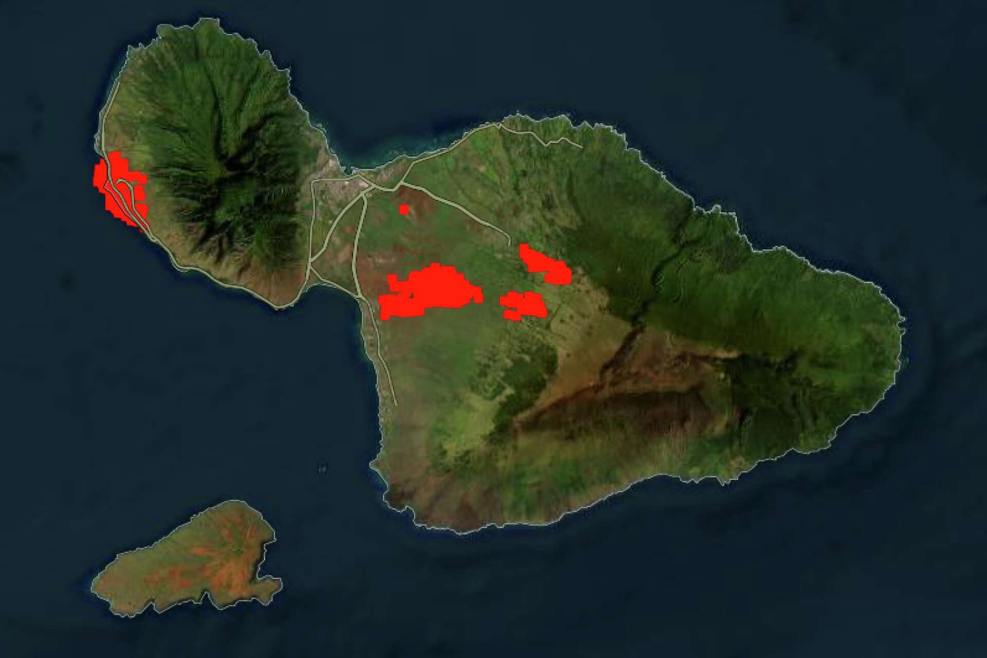 Maui fire maps show where multiple wildfires are burning