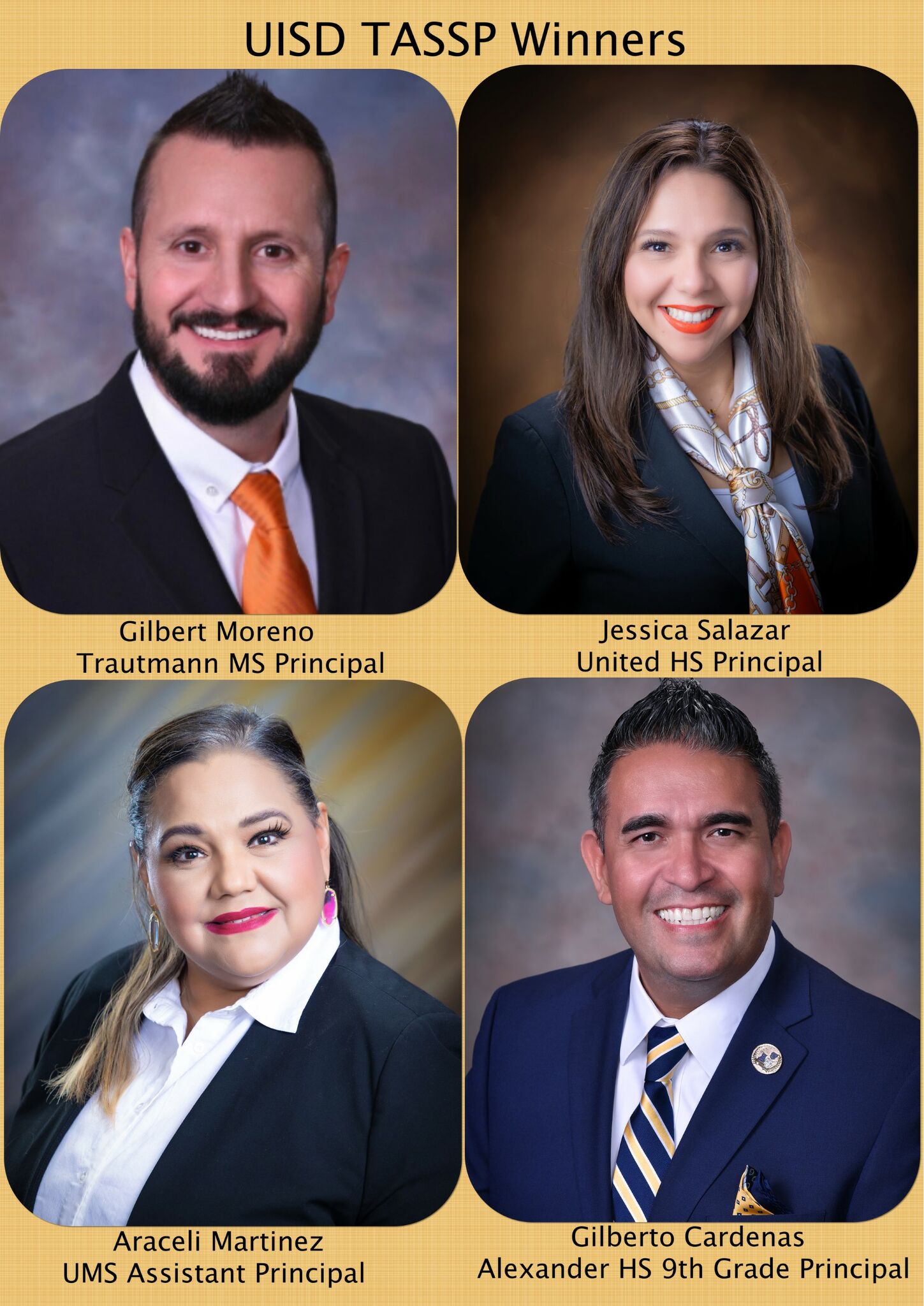 United ISD principals win awards from TASSP for outstanding work