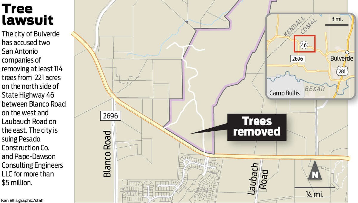 Bulverde sues 2 San Antonio companies over removal of 114 trees
