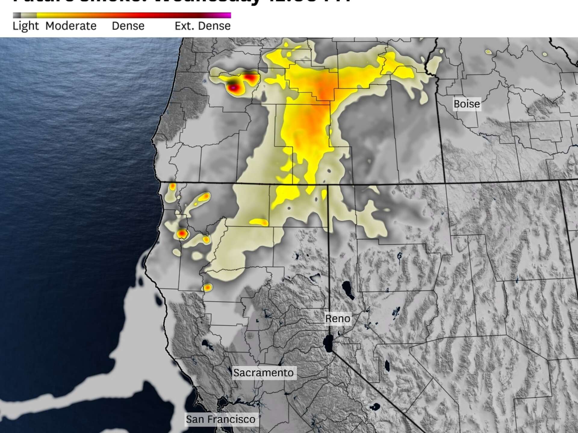 California wildfires: Head Fire effects on Bay Area air quality