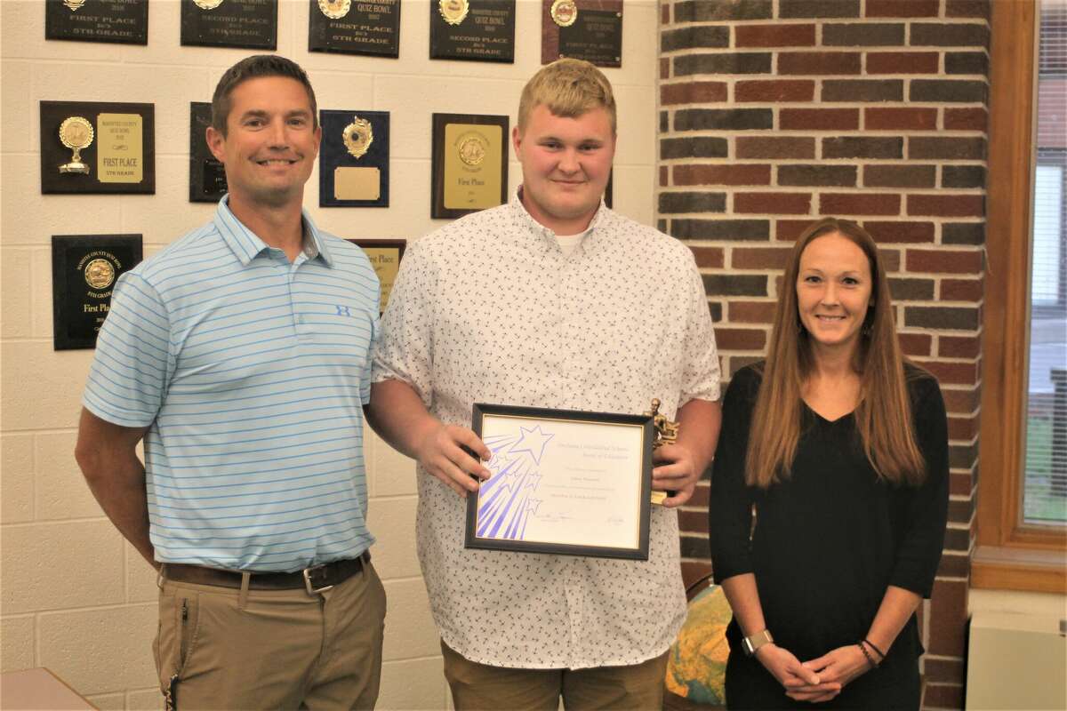 Onekama athlete recognized at school board meeting