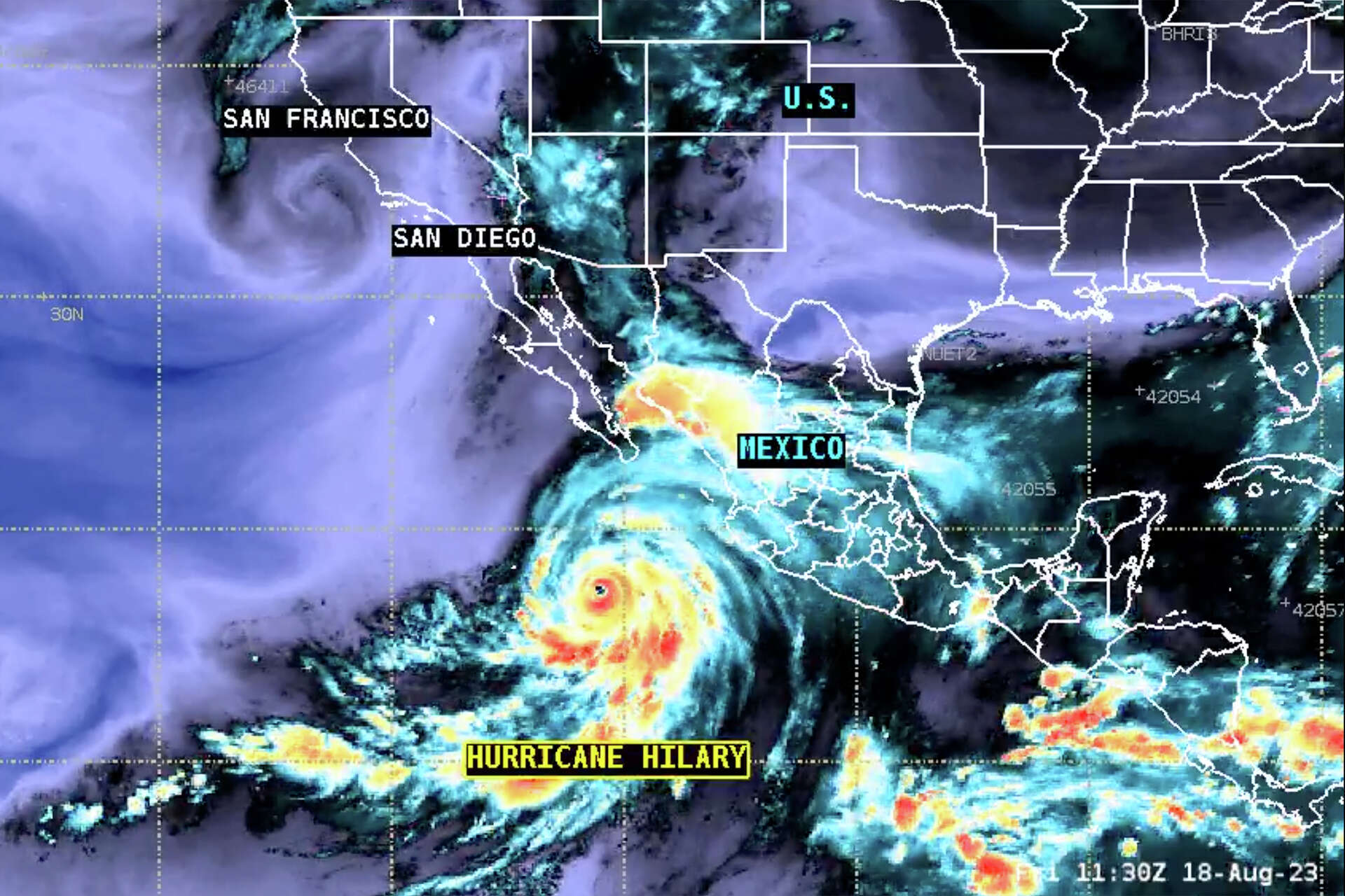 'Extraordinary': Satellite shows Hurricane Hilary heading for Calif.
