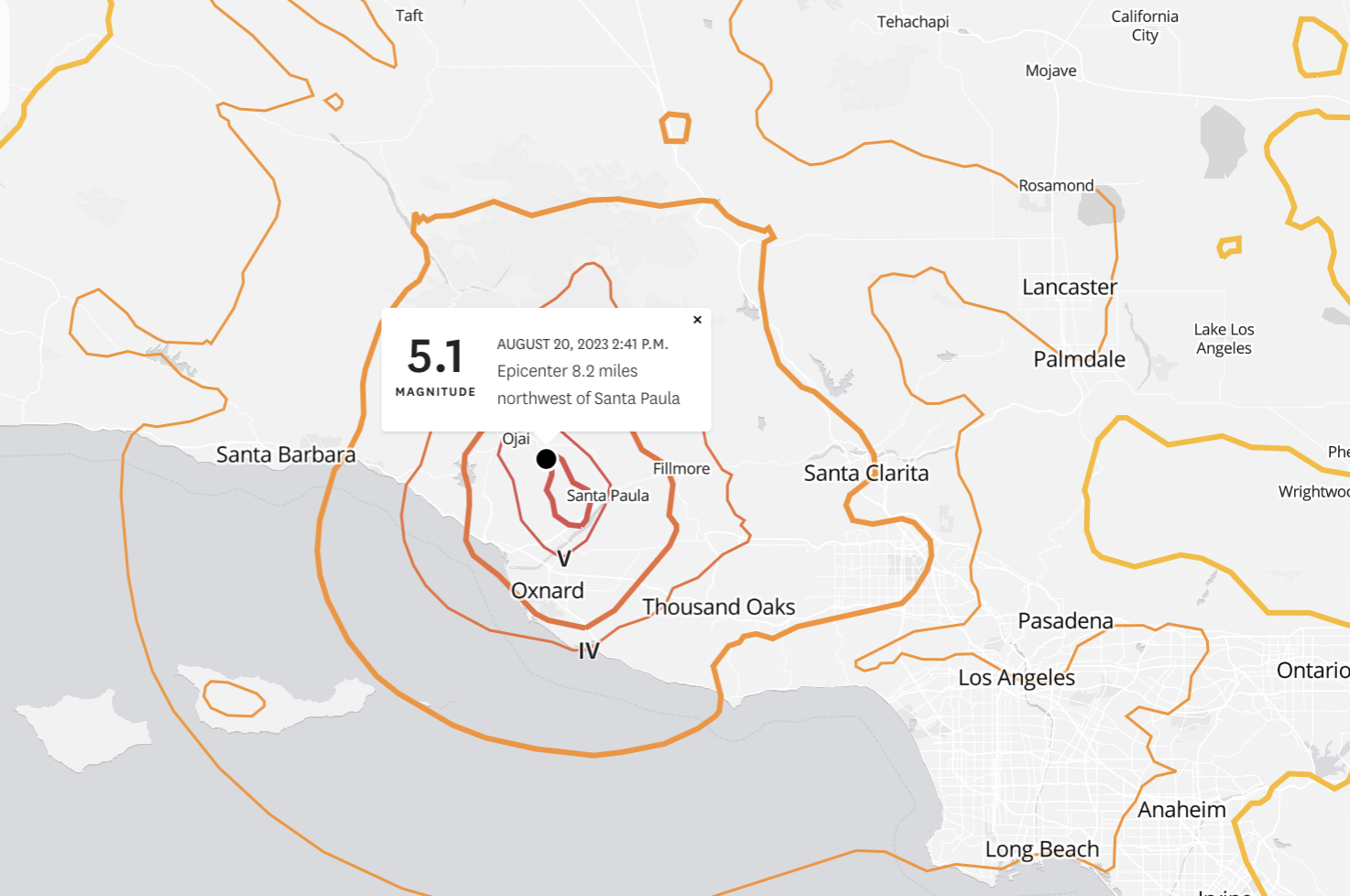 5.1 earthquake jolts Ojai as Hilary moves into state