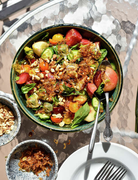 Recipe: Torn Rice Paper and Pluot Salad With Chile-Lime Sauce