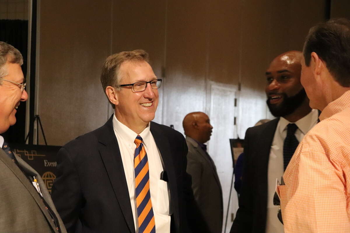 Texas House Speaker Dade Phelan speaks at Port Arthur chamber event