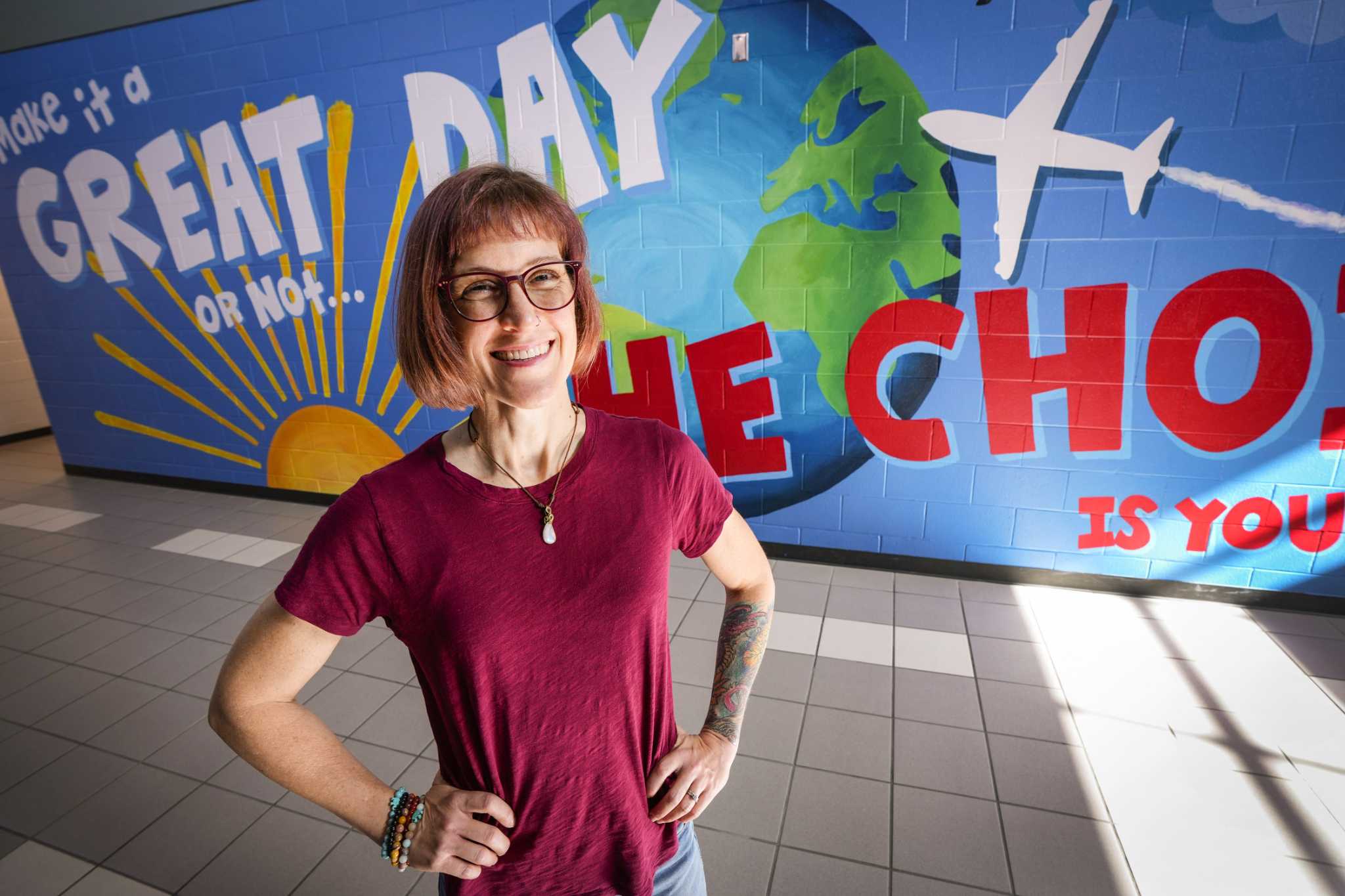 Spring Artist Paints Mural To Encourage Students At Conroe ISD School spring-artist-paints-mural-to-encourage-students-at-conroe-isd-school