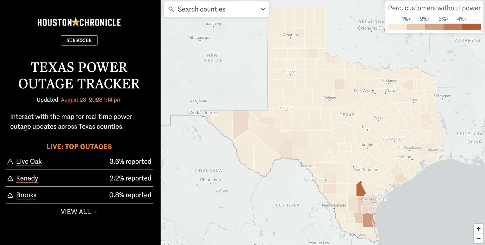 The Chronicle's full list of interactive live maps and trackers