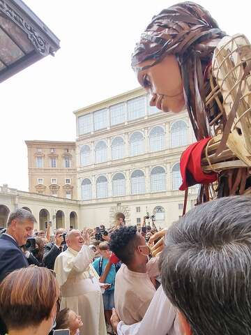 A 12-foot puppet blessed by Pope Francis is coming to CT