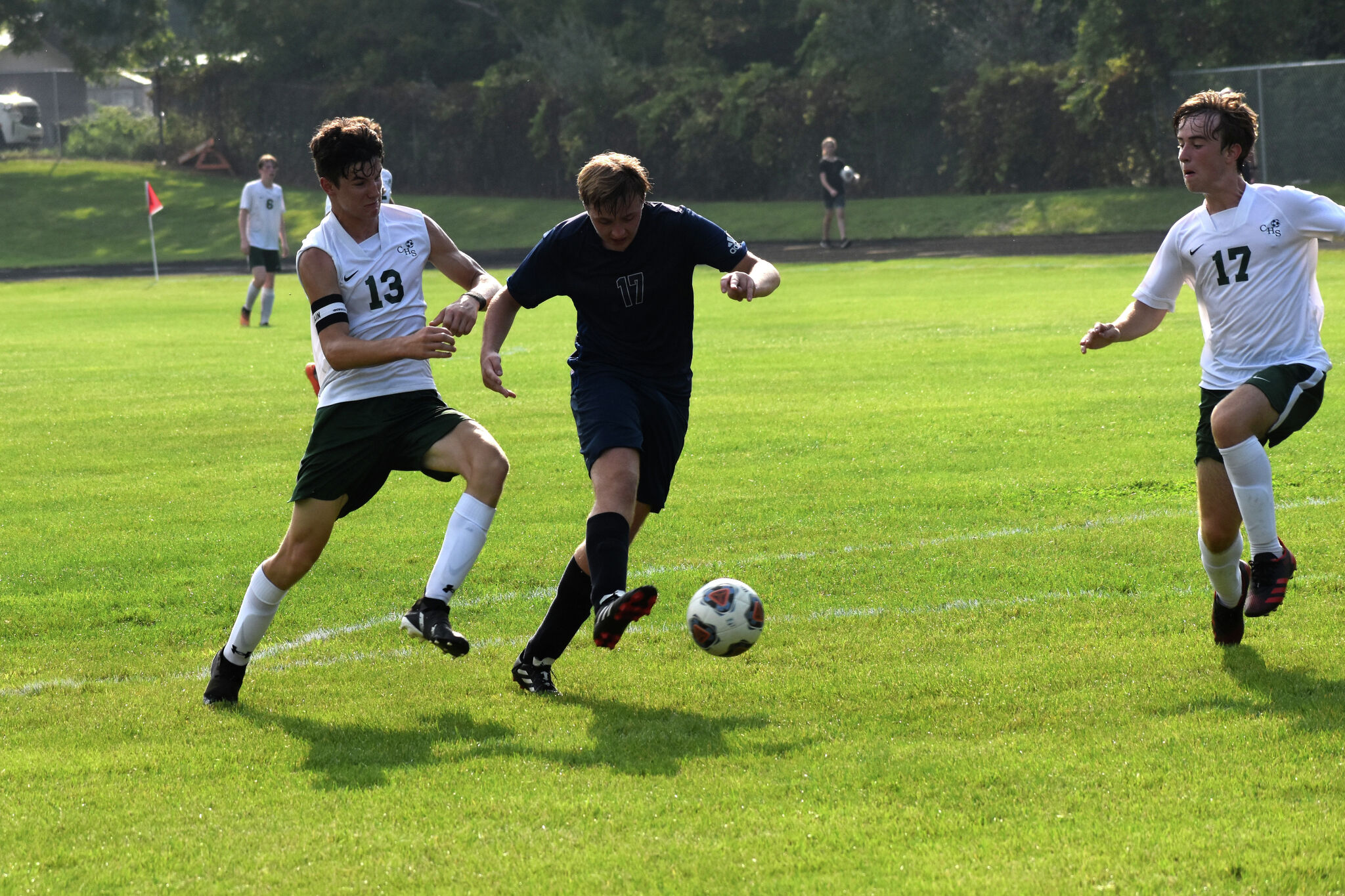 Crossroads Charter Academy boys soccer earn goal against Clare