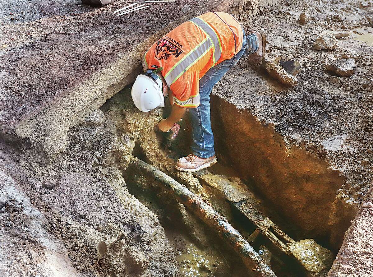 Rare wooden water line found during sewer project