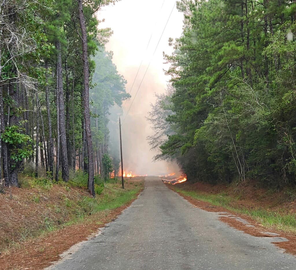 Jasper County, Shearwood Creek Fire fire grows overnight