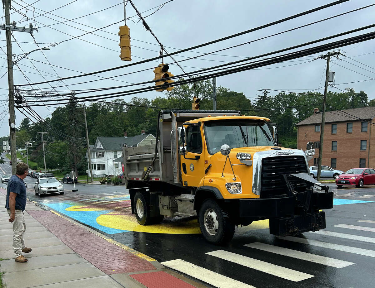 Middletown's Beman Triangle mural becomes 'skating rink' in rain