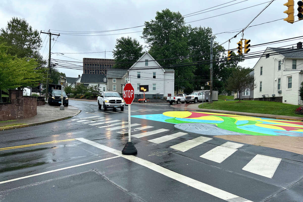 Middletown's Beman Triangle mural becomes 'skating rink' in rain