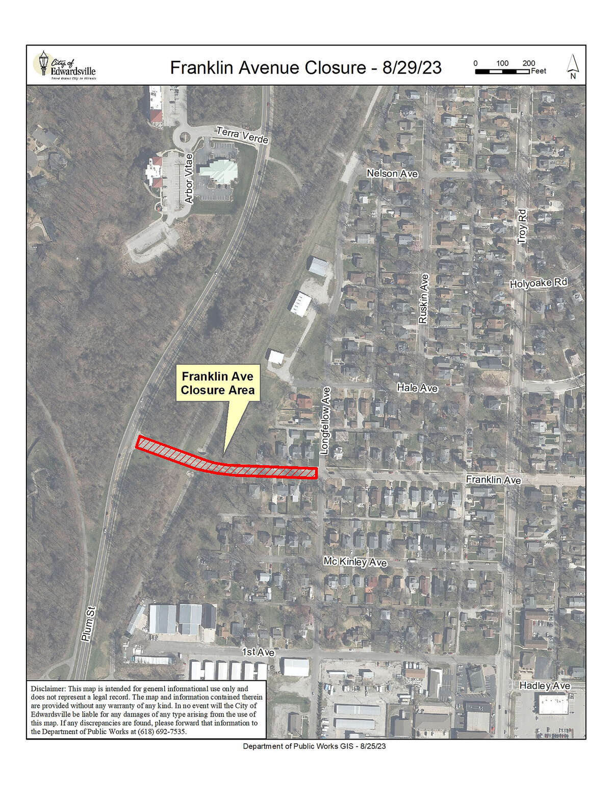 Sewer repairs to close Franklin Avenue on Tuesday in Edwardsville