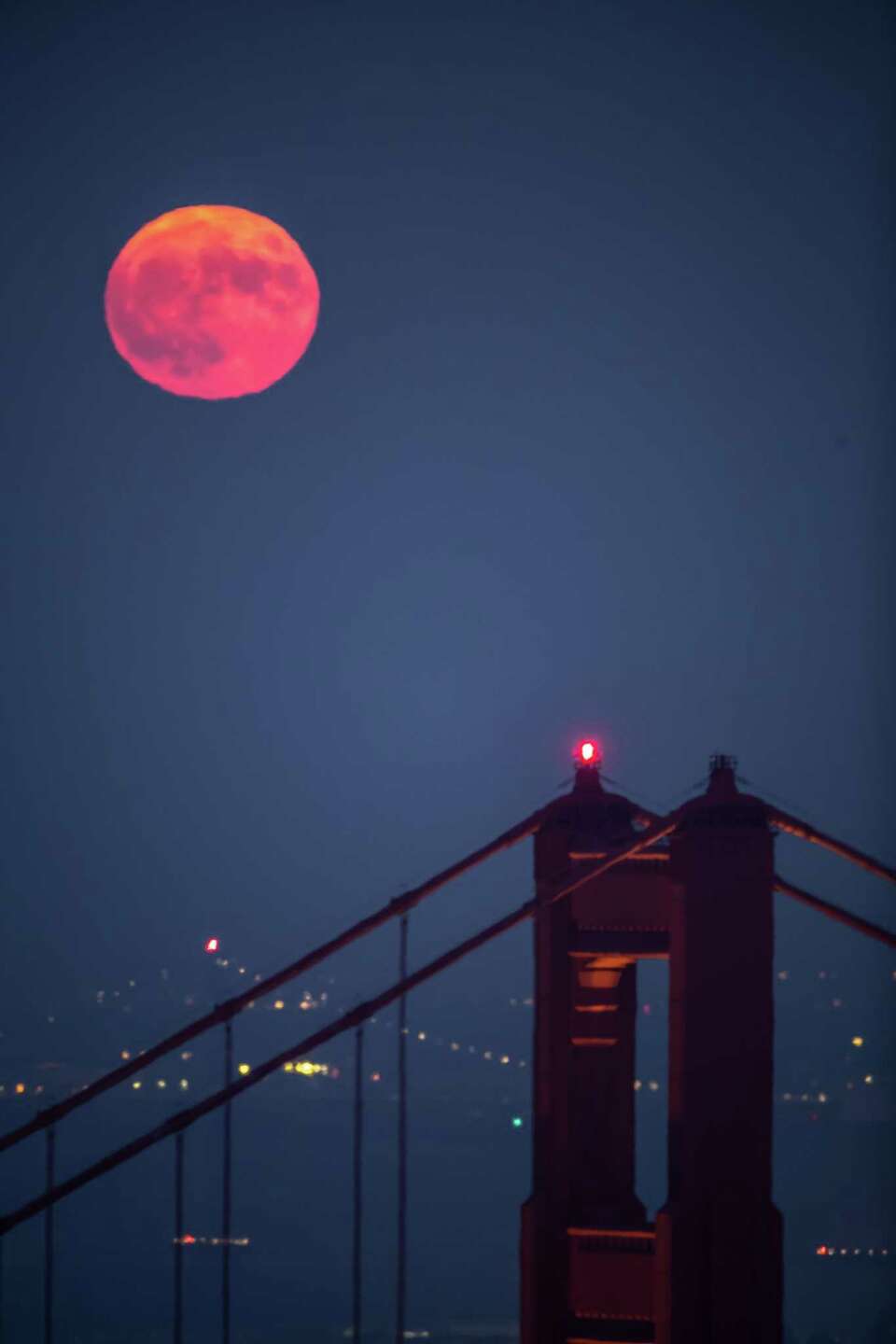 Photo: Bay Area super blue moon changed to rose from smoke