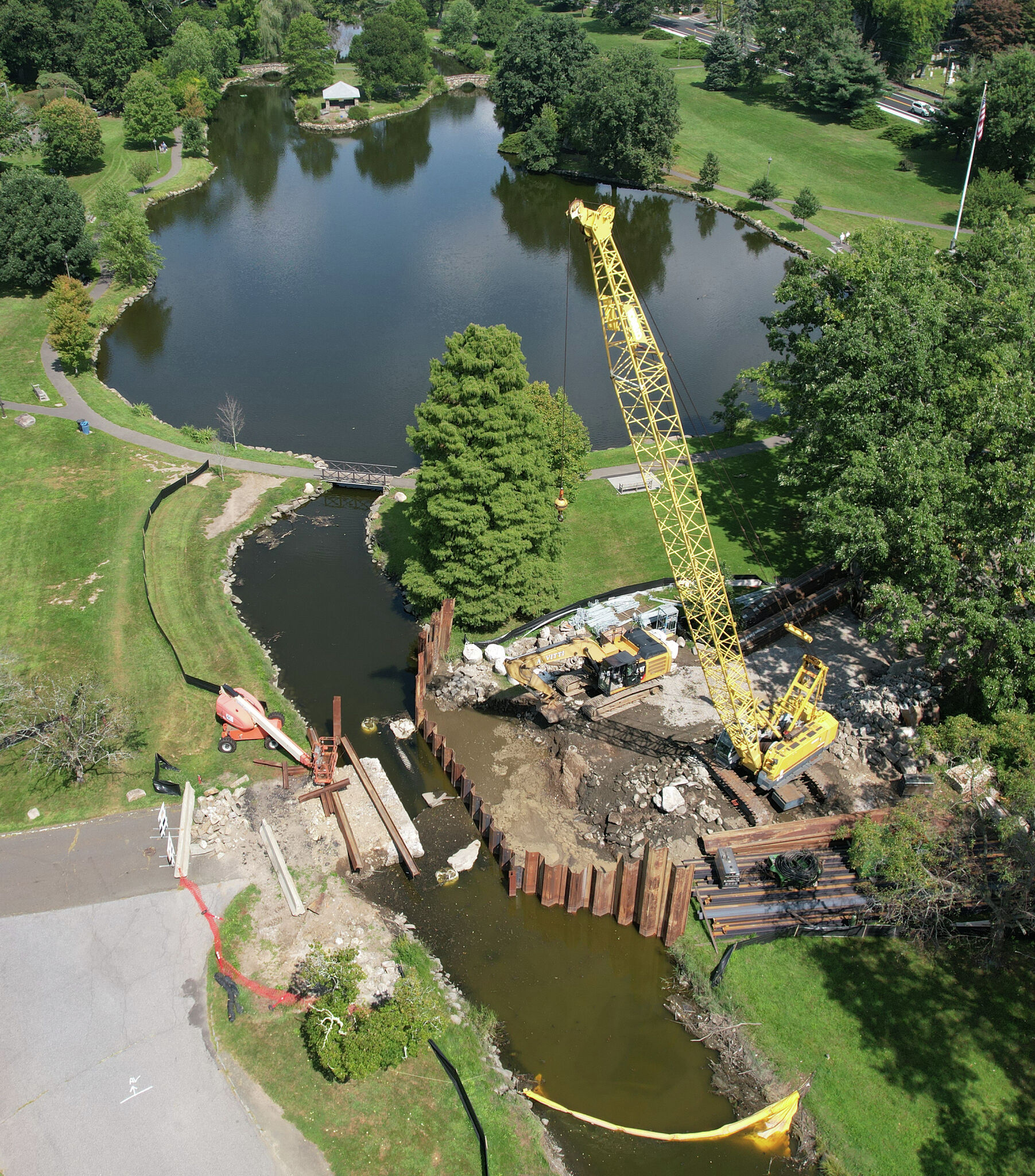 Replacement of Greenwich's Wesskum Wood Road Bridge underway