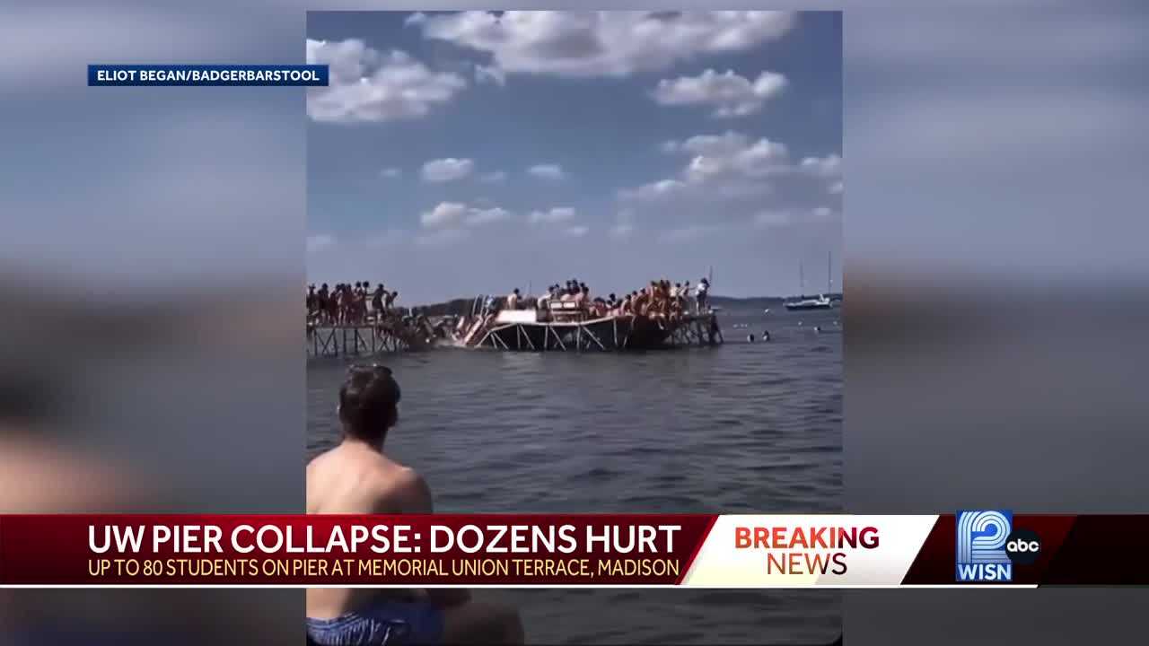 Video: A pier packed with people collapses in Wisconsin