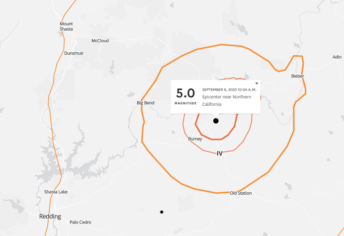 5.0-magnitude earthquake shakes Redding in Northern California