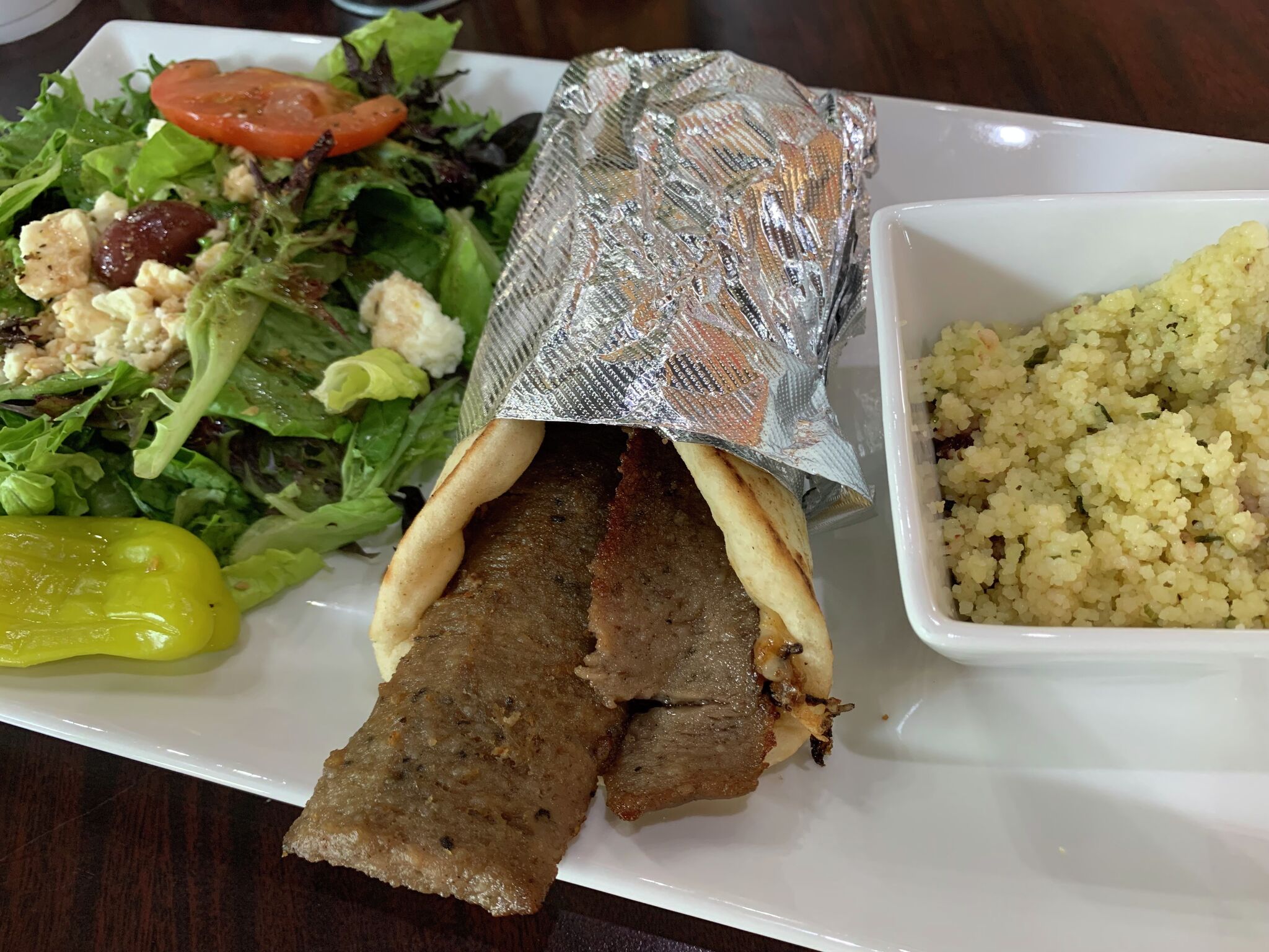Papouli's Greek Grill has daily pita sandwich lunch special