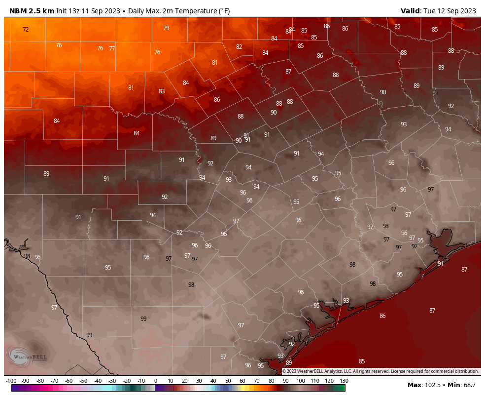 Cold front keeps highs below 100 in San Antonio this week