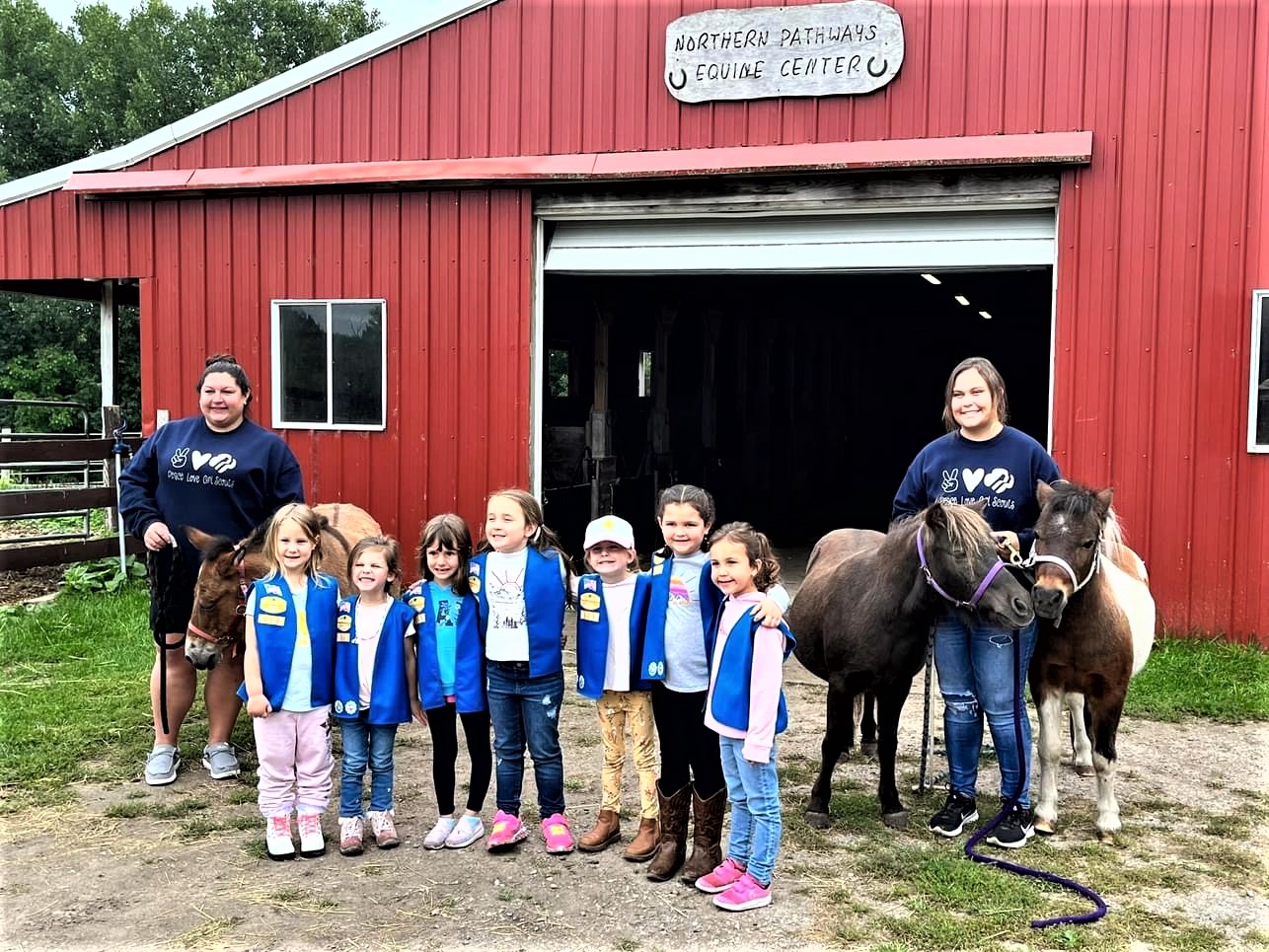 Girl Scout troop visits Northern Pathways Equine Center