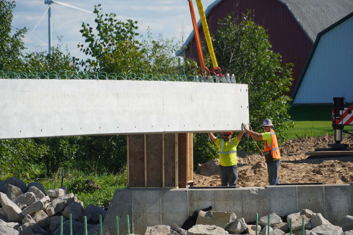 Caseville Road bridge project work continues with new beams installed