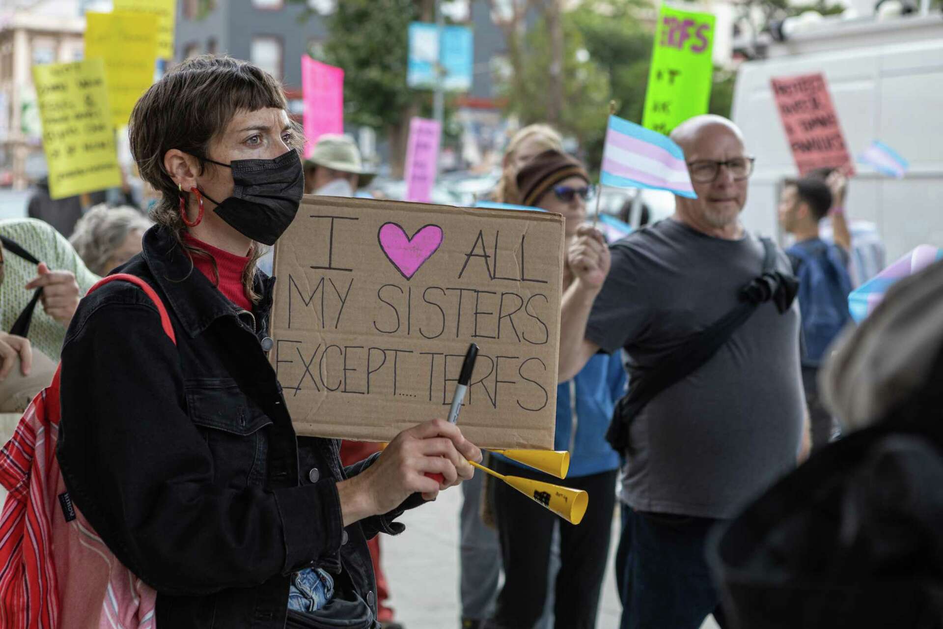 Over 100 protest anti-trans ‘feminist’ convention in S.F.