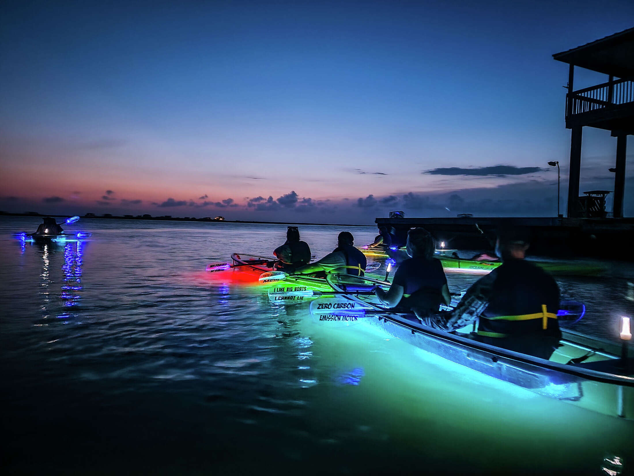 Glow in the dark kayaking at this Texas lake