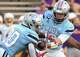 Rice football wearing Houston Oilers color on jerseys against UTSA