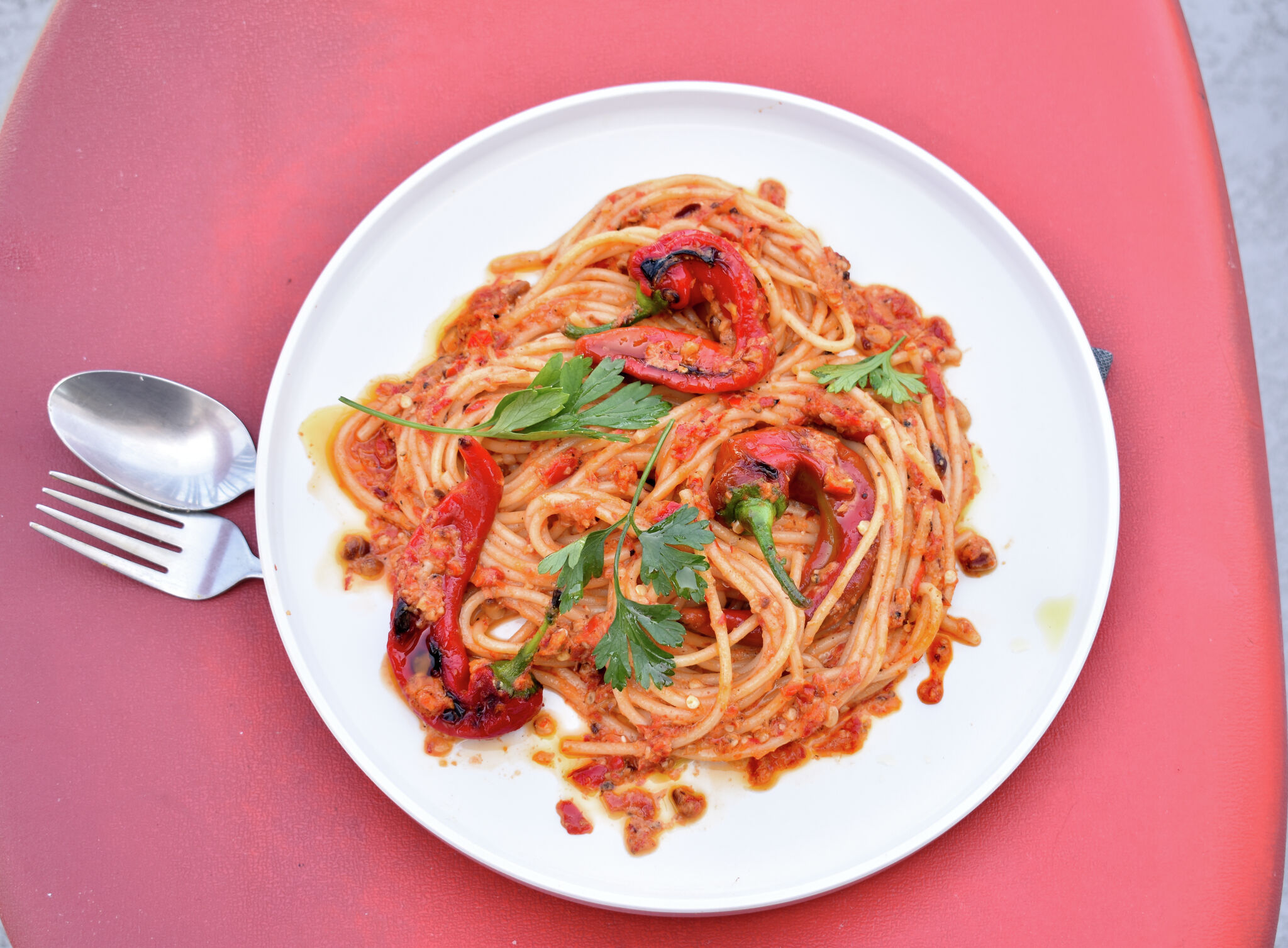 Recipe: Blistered Jimmy Nardello Pepper Pesto Pasta