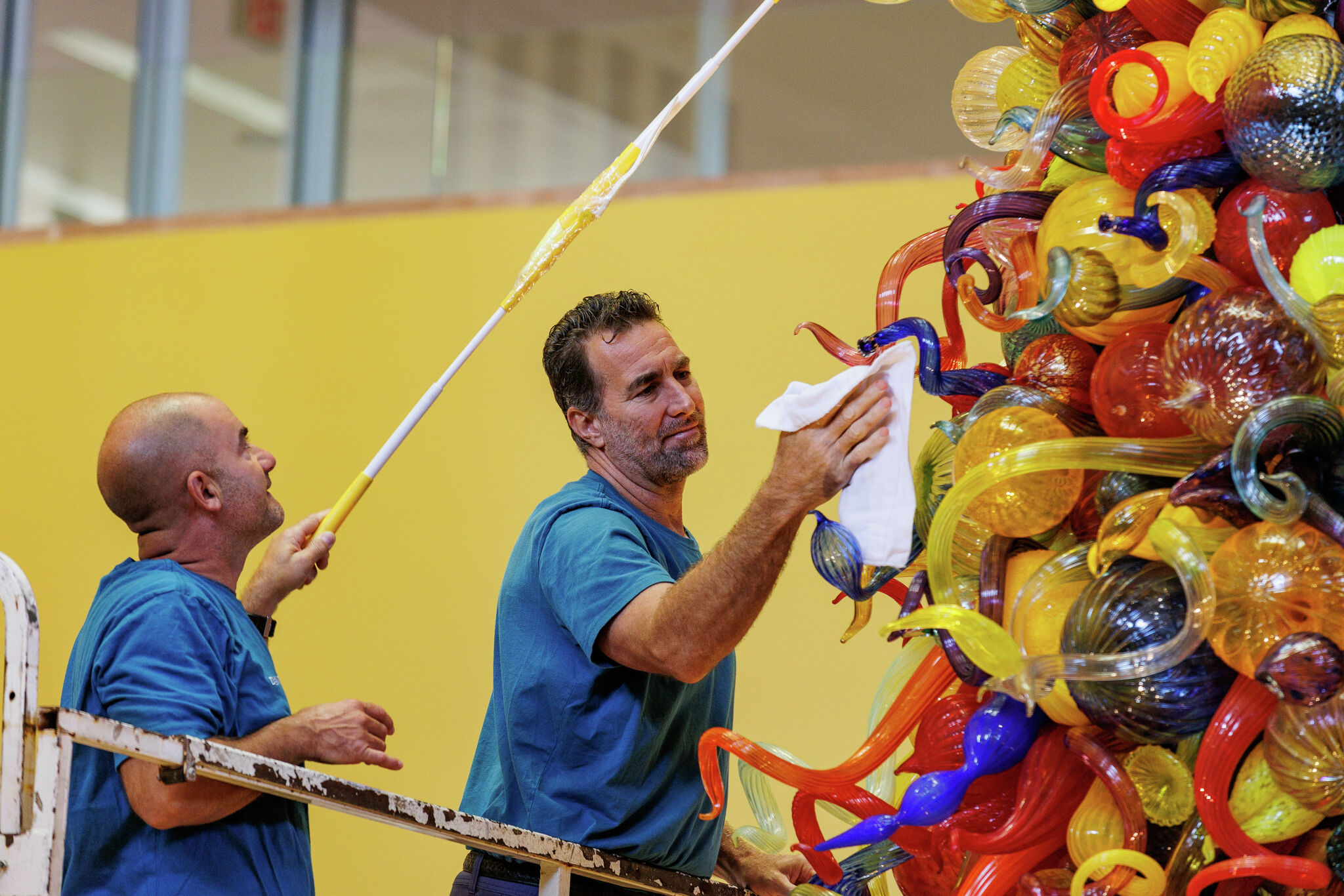 San Antonio Central Library's Chihuly sculpture gets a dusting