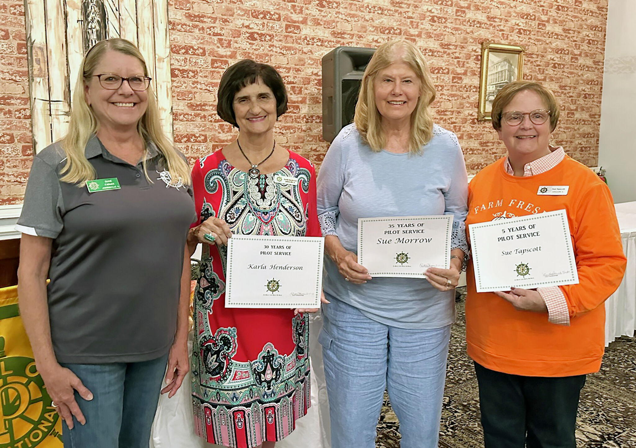 Pilot members recognized for years of service