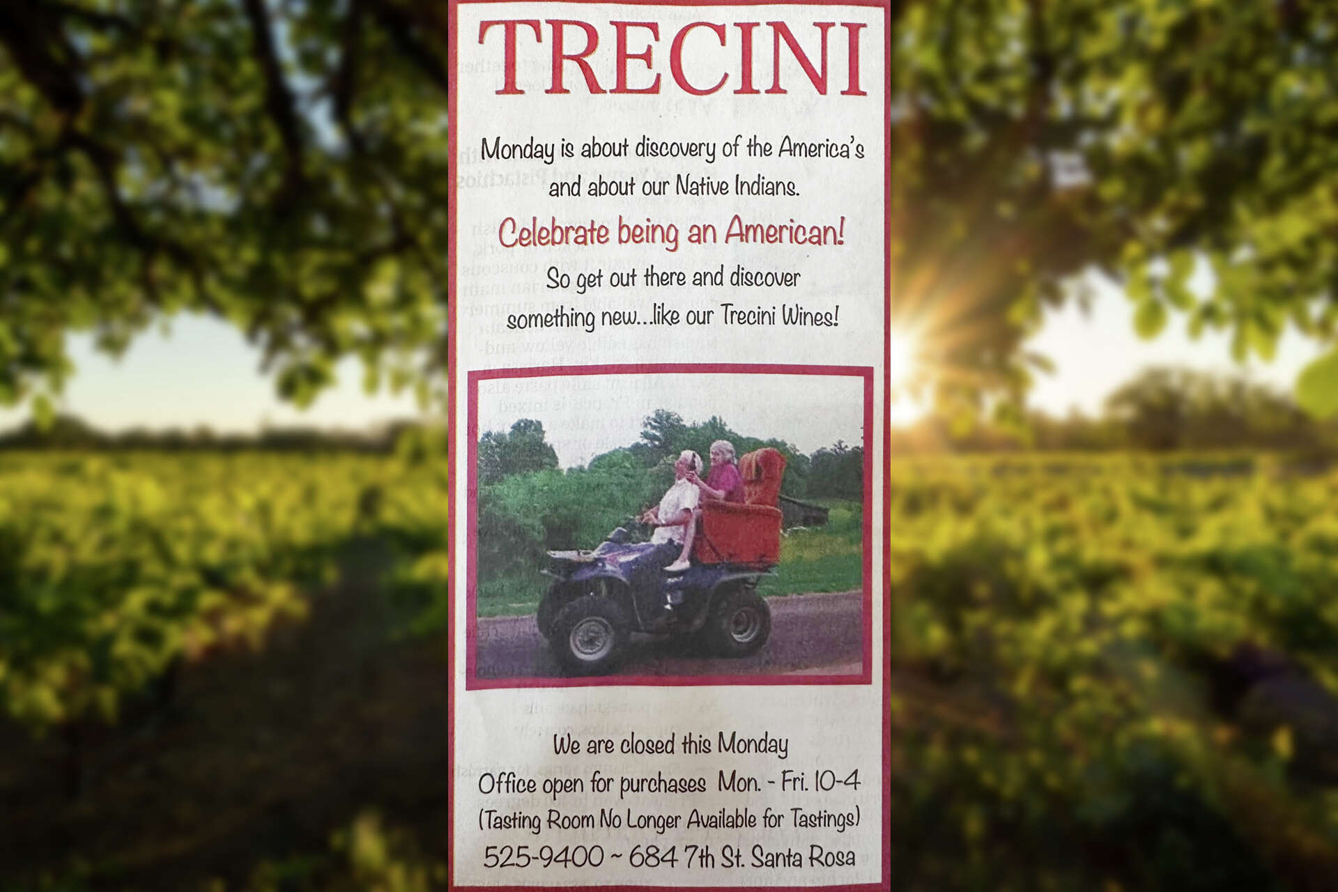 Bay Area business fumbles Indigenous Peoples’ Day ad